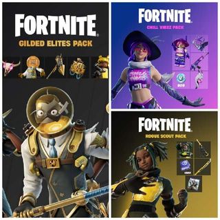 Fortnite - The Gilded Elites Pack + Fortnite - Chill Vibez Pack ...