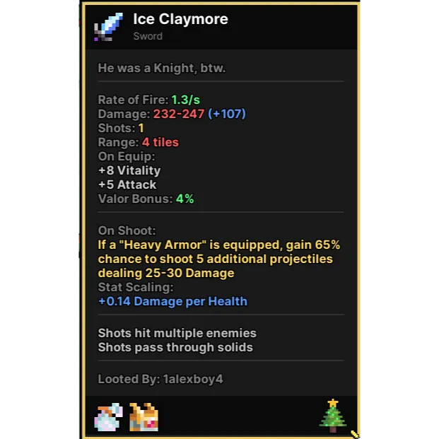 Ice Claymore PIXEL QUEST LEGENDARY - Other Game Item - Gameflip