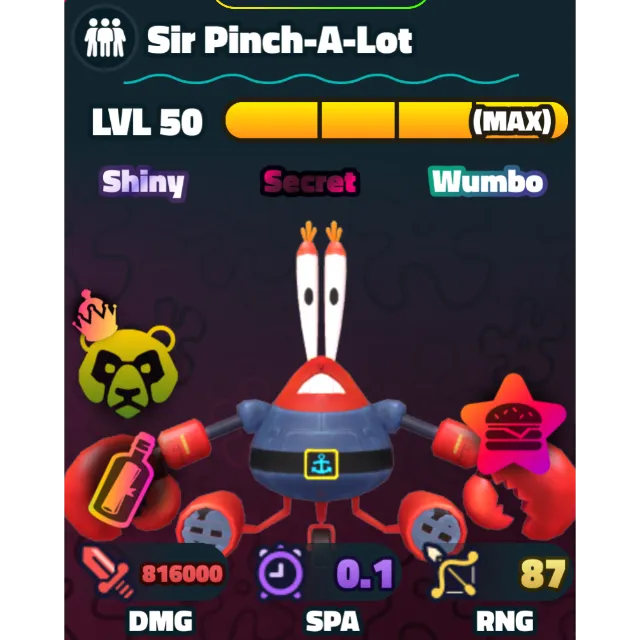 SW Sir Pinch a lot NC PP MAX | SpongeBob Tower Defense - SpongeBob ...