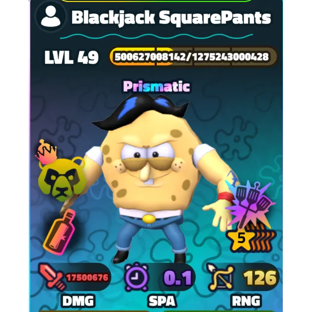 5 Star NC HDS Blackjack Squarepants | SpongeBob Tower Defense ...