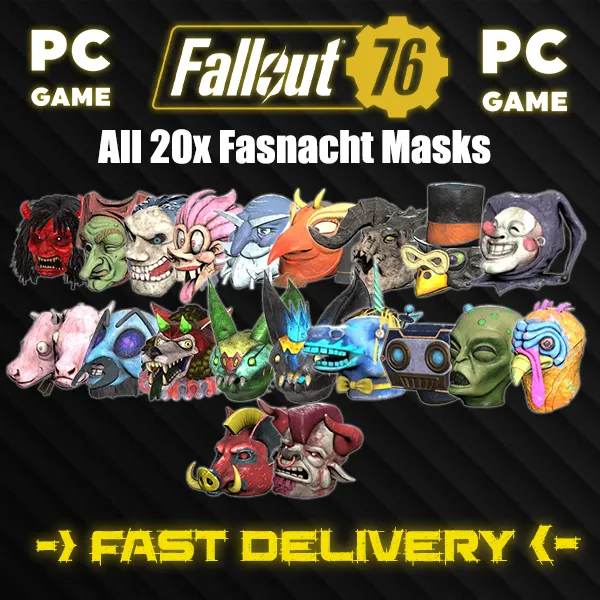 Fasnacht Masks 20x All Rare/Glowing - Fallout 76 Game Item - Gameflip