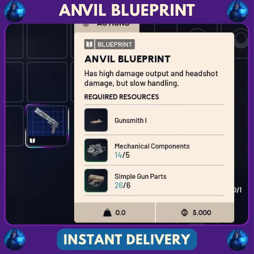 Anvil Blueprint - ARC Raiders - ARC Raiders Game Item - Gameflip