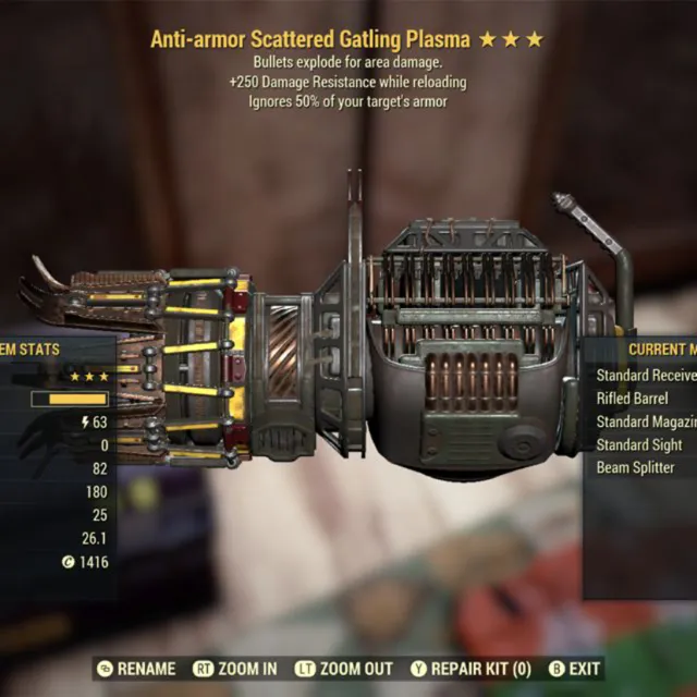 Weapon | AAE Gatling Plasma - Fallout 76 Game Item - Gameflip