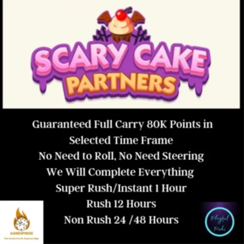 Monopoly Go Scary Cake Partner Event Full Carry 1 Partner Non-Rush 24 ...
