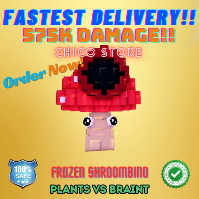 FROZEN SHROOMBINO 575K DAMAGE!! PLANTS VS BRAINROT - Roblox Game Item ...
