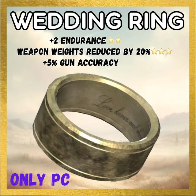 Wedding Ring +2 Endurance/WWR/+5%Accu - Fallout 76 Game Item - Gameflip