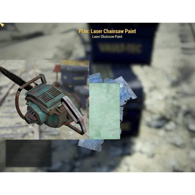 Plan: Laser Chainsaw Paint - Fallout 76 Game Item - Gameflip