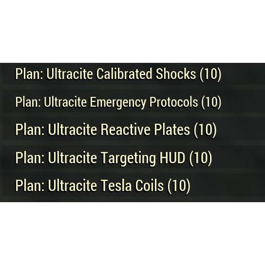 5 Plan: Mods for the Ultracite Power Armor - Fallout 76 Game Items ...
