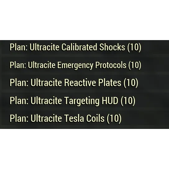 5 Plan: Mods for the Ultracite Power Armor - Fallout 76 Game Items ...