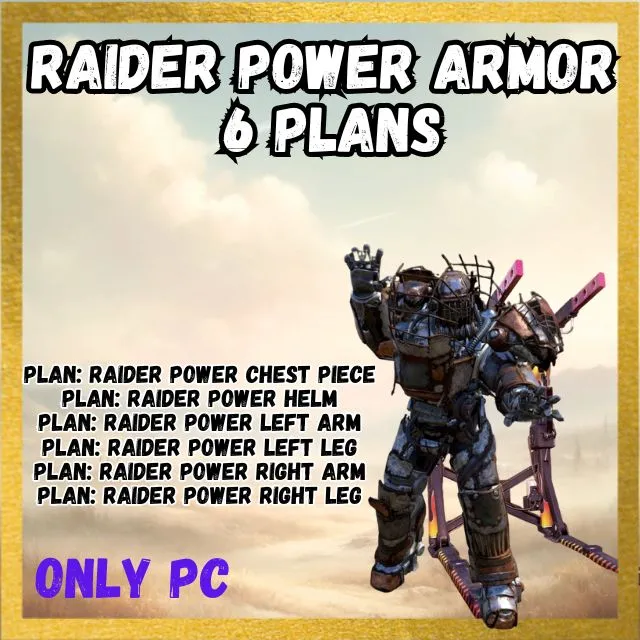 PLANS: Raider Power Armor (6 plans) - Fallout 76 Game Item - Gameflip