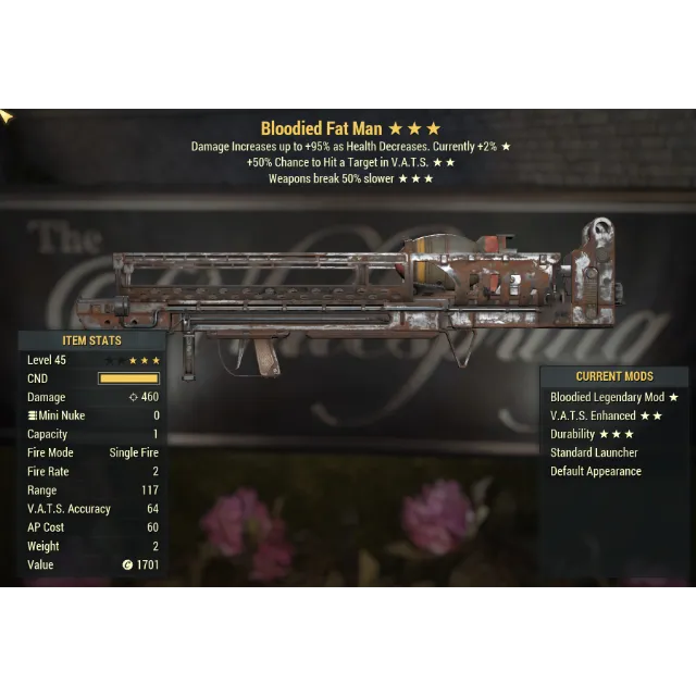 Fat Man B/50Ch/WBS - Fallout 76 Game Items - Gameflip