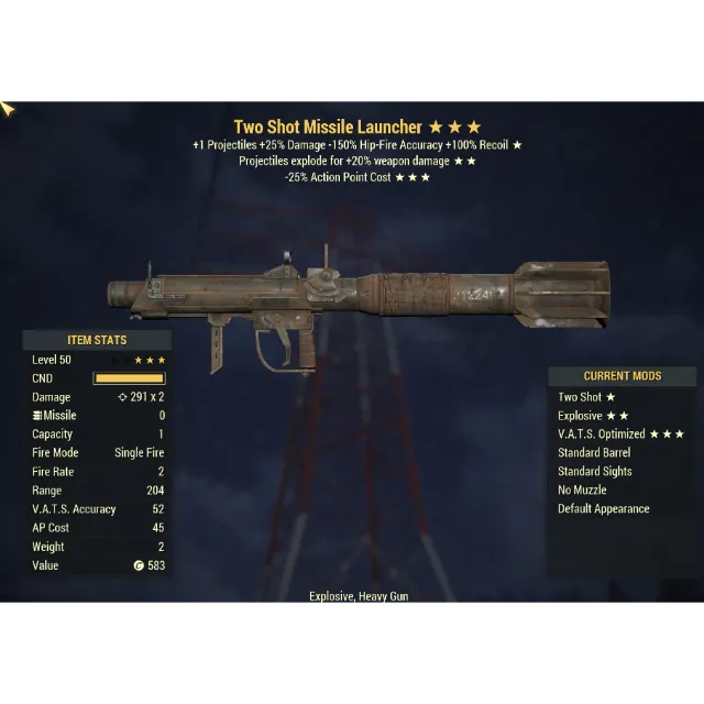 Missile Launcher TS/E/25 - Fallout 76 Game Items - Gameflip