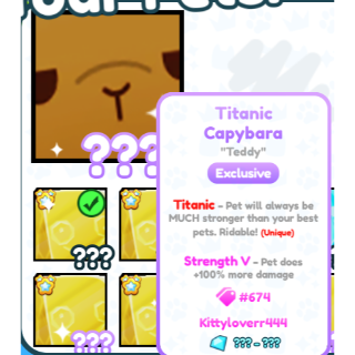 Titanic Capybara - Game Items - Gameflip