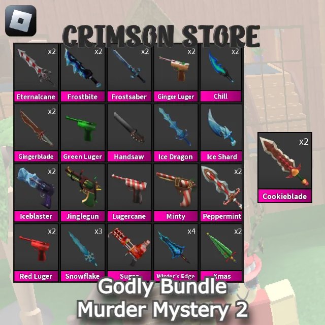 Godly Bundle - Murder Mystery 2 - Murder Mystery 2 Game Items - Gameflip
