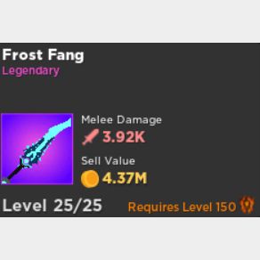 Frost Fang | Dungeon Quest - Game Items - Gameflip