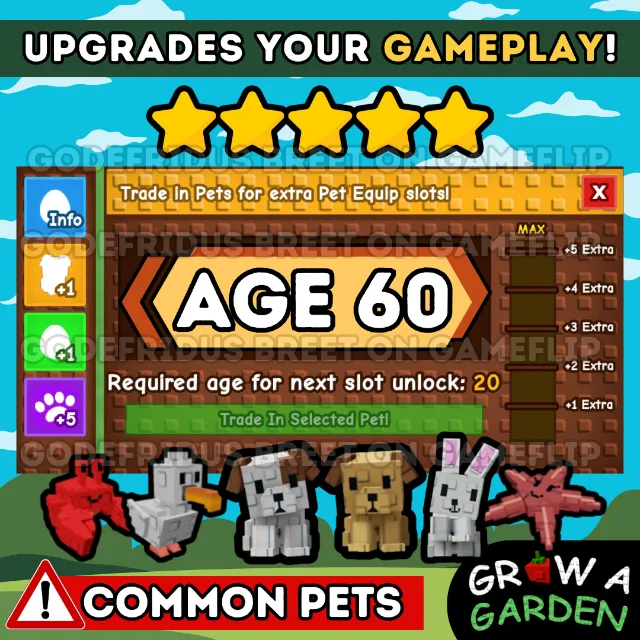 AGE 60 - GROW A GARDEN - Game Item - Gameflip