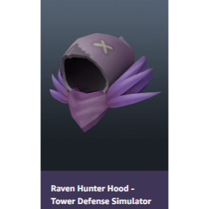 Roblox Raven Hunter Hood - Tower Defense Simulator⚡Automatic Delivery⚡ ...