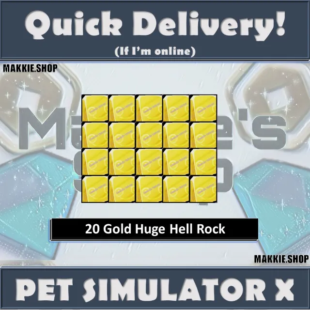 20 Gold Huge Hell Rock - Pet Simulator X Game Items - Gameflip