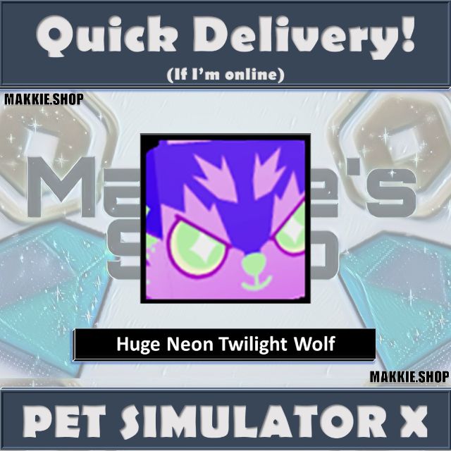 Pet | Huge Neon Twilight Wolf - Game Items - Gameflip