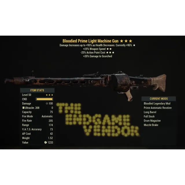 ⭐⭐⭐B2525 Light Machine Gun - Fallout 76 Game Items - Gameflip