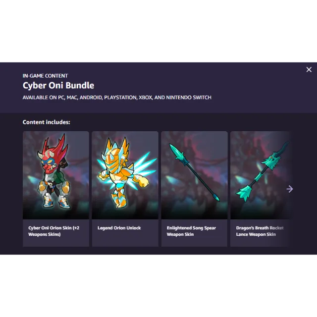 Code | Cyber Oni Bundle Global - Brawlhalla Game Item - Gameflip