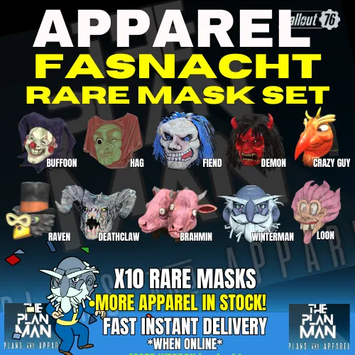 Fasnacht Mask Set - Fallout 76 Game Item - Gameflip