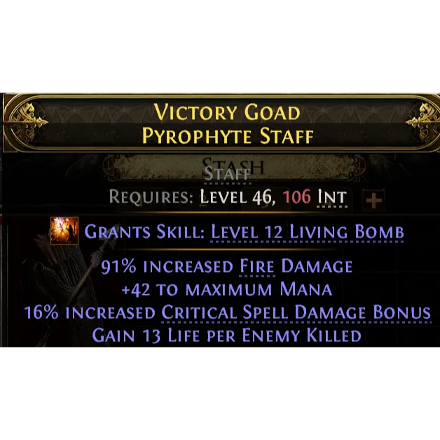 Rare Staff Fire Damage - Path of Exile 2 Game Items - Gameflip