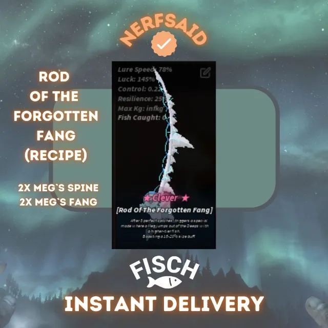 ROD OF THE FORGOTTEN FANG RECIPE - FISCH - Fisch Game Item - Gameflip