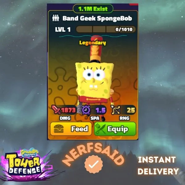 band geek spongebob [limited] | sbtd - SpongeBob Tower Defense Game ...