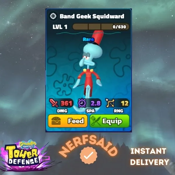 BAND GEEK SQUIDWARD [LIMITED] | SBTD - SpongeBob Tower Defense Game ...