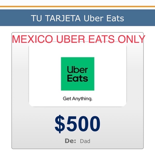 Uber Eats MEXICO 🇲🇽 - Uber Eats Gift Cards - Gameflip