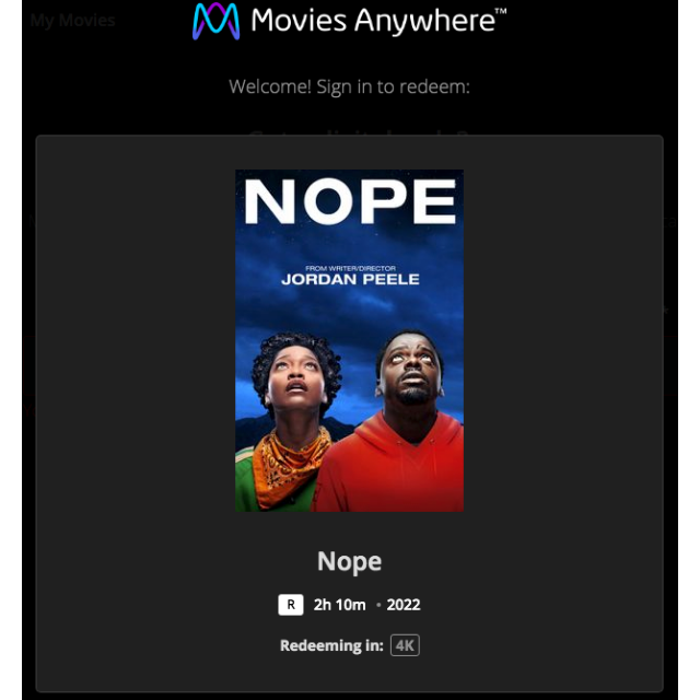 Nope | 4K UHD | Movies Anywhere | US - Digital Movies - Gameflip