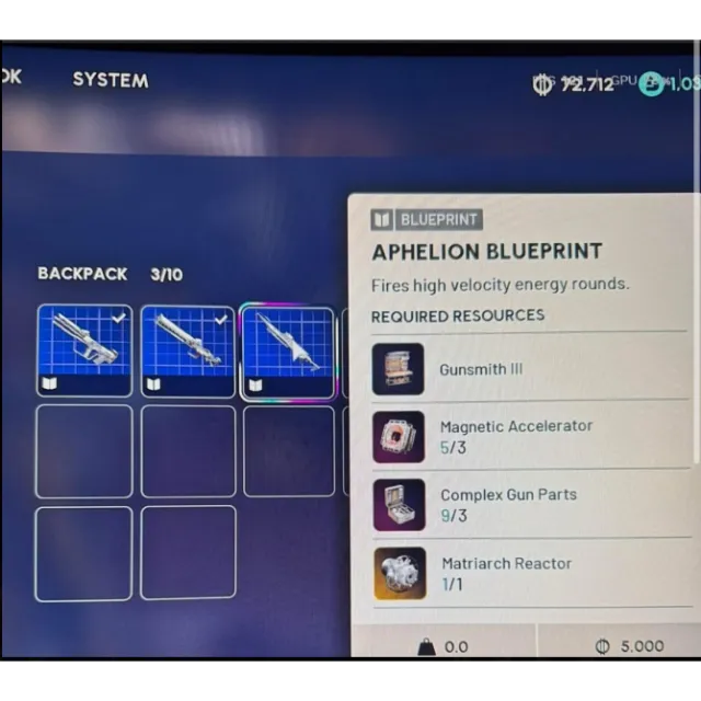 ARC Raiders- APHELION BLUEPRINT + Tempert BP + Jupiter BP *1 - ARC ...