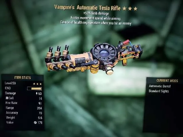 Weapon | Vampires Tesla Rifle - Fallout 76 Game Item - Gameflip