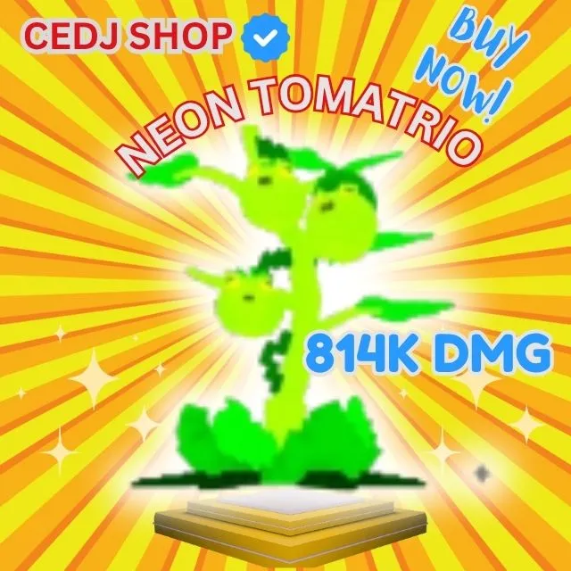 10X NEON TOMATRIO SECRET (814K DMG) PLANTS VS BRAINROT - Roblox Game ...