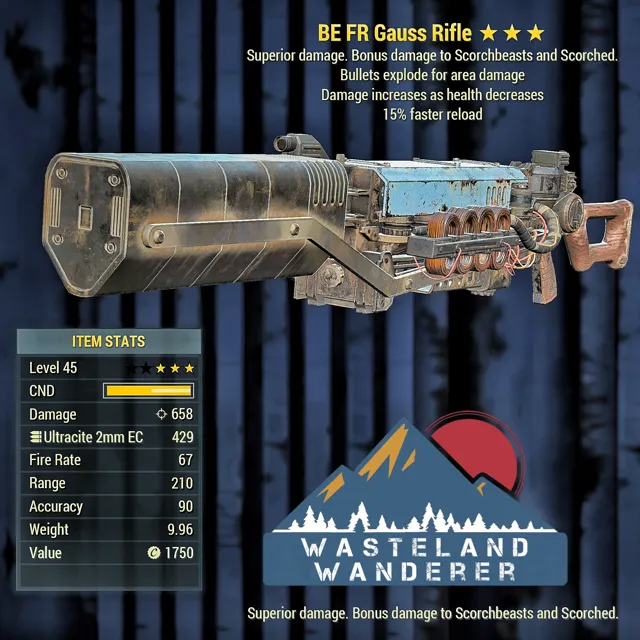 Weapon | BE15 Gauss Rifle Legacy - Fallout 76 Game Items - Gameflip