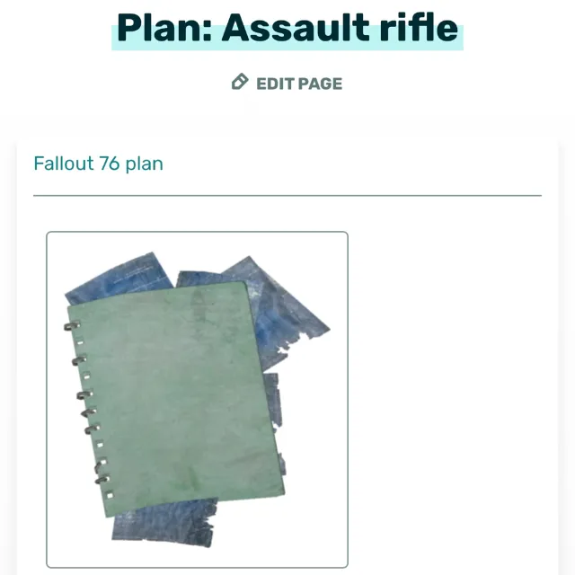 Plan | Assault Rifle Plan - Fallout 76 Game Item - Gameflip