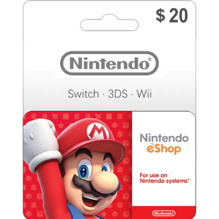 $20.00 Nintendo eShop Gift Card 20 USD (Instant Delivery) - Nintendo ...