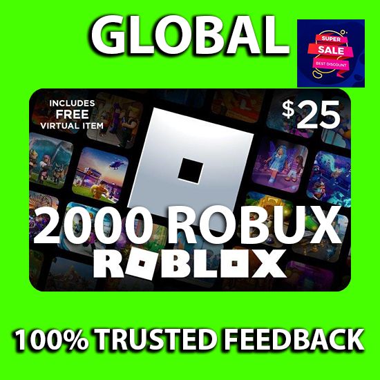 GLOBAL 2000 ROBUX /$25 ROBLOX INSTANT DELIVERY TRUSTED 100% FEEDBACK ...
