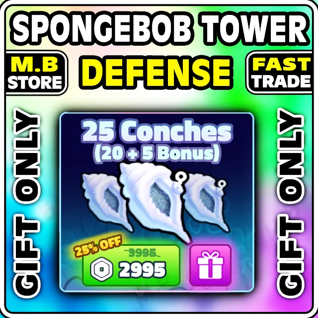 SpongeBob 25 conch - SpongeBob Tower Defense Game Item - Gameflip