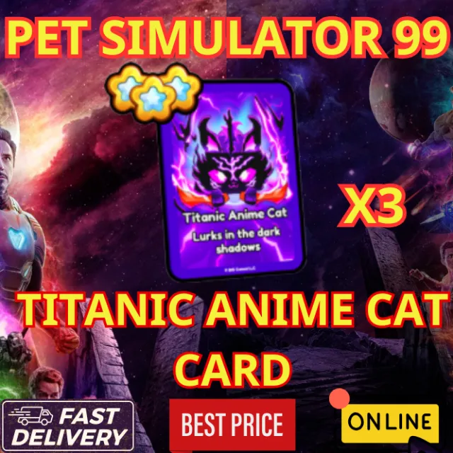 TITANIC ANIME CAT CARD X3 - Other Game Item - Gameflip
