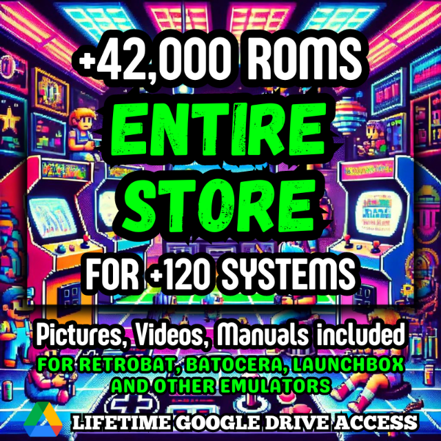 Entire Store ROMs Pack: +42,000 ROMs of 120 Different Consoles For Every Emulator + Manuals ...