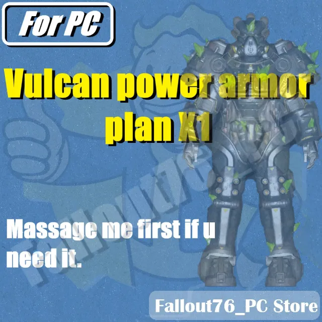 Vulcan power armor plan - Fallout 76 Game Item - Gameflip