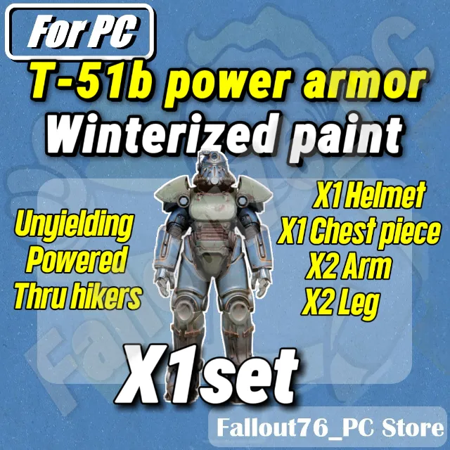 Unyielding Winterized T51 Power Armor Set - Fallout 76 Game Item - Gameflip