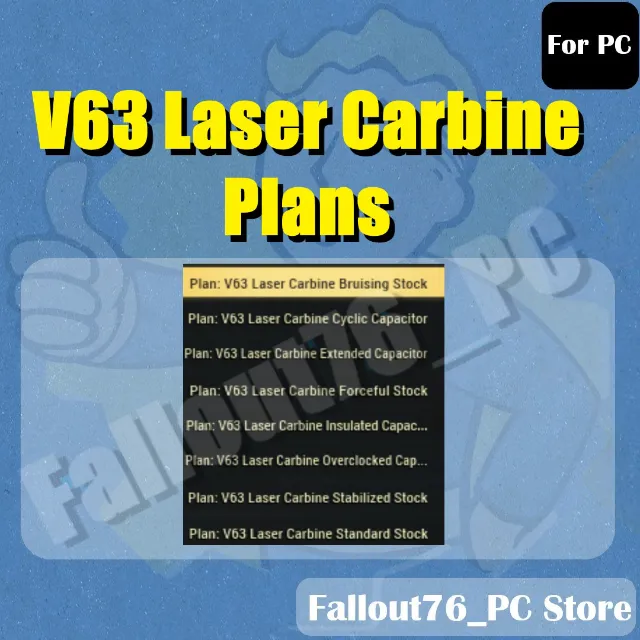 V63 Carbine and V63 Carbine plans - Fallout 76 Game Items - Gameflip
