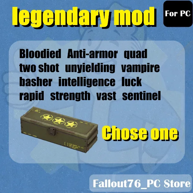 legendary mod - Fallout 76 Game Items - Gameflip