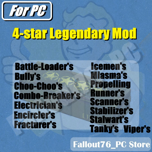 4-star Legendary mod box - Fallout 76 Game Item - Gameflip