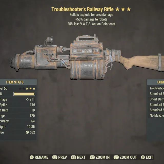 Weapon | Railway Rifle TRE25 - Fallout 76 Game Items - Gameflip
