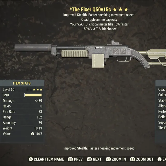 Weapon | The Fixer Q5015 - Fallout 76 Game Items - Gameflip