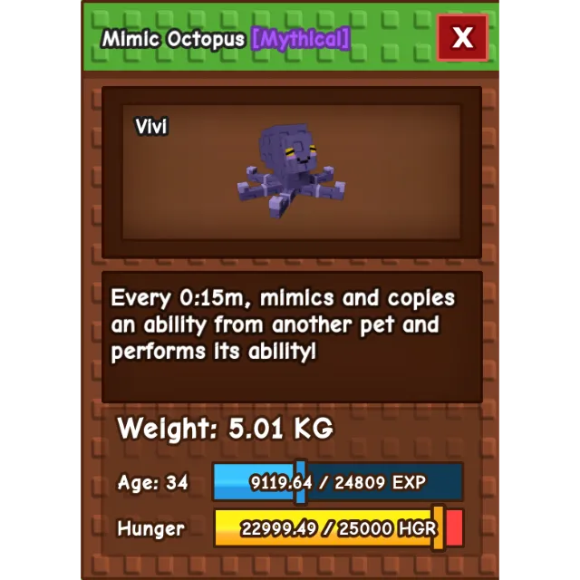 15 SECOND cooldown MIMIC OCTOPUS GROW A GARDEN - Grow a Garden Game Item - Gameflip